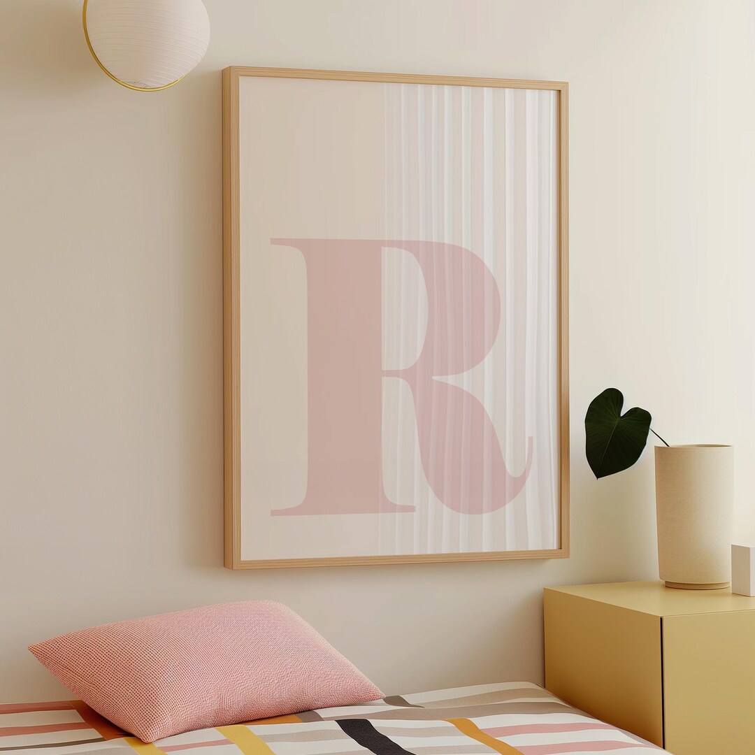 Letter R Poster, Initial Wall Art, College Dorm Decor, Letter Name ...