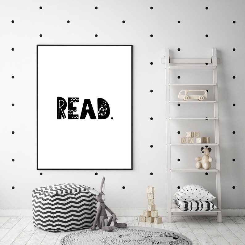Read Sign Reading Wall Art Read Print for Kids Room - Etsy