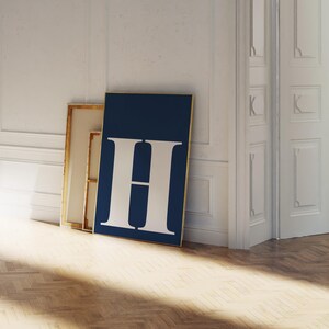 Letter H Poster, Aesthetic Wall Art, Printable Initial, College Dorm ...