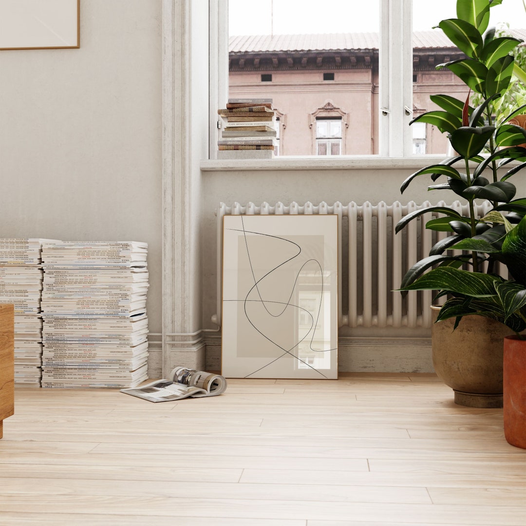 Minimal Line Drawing Print - Abstract Line Art - Earth Tone Wall Art ...