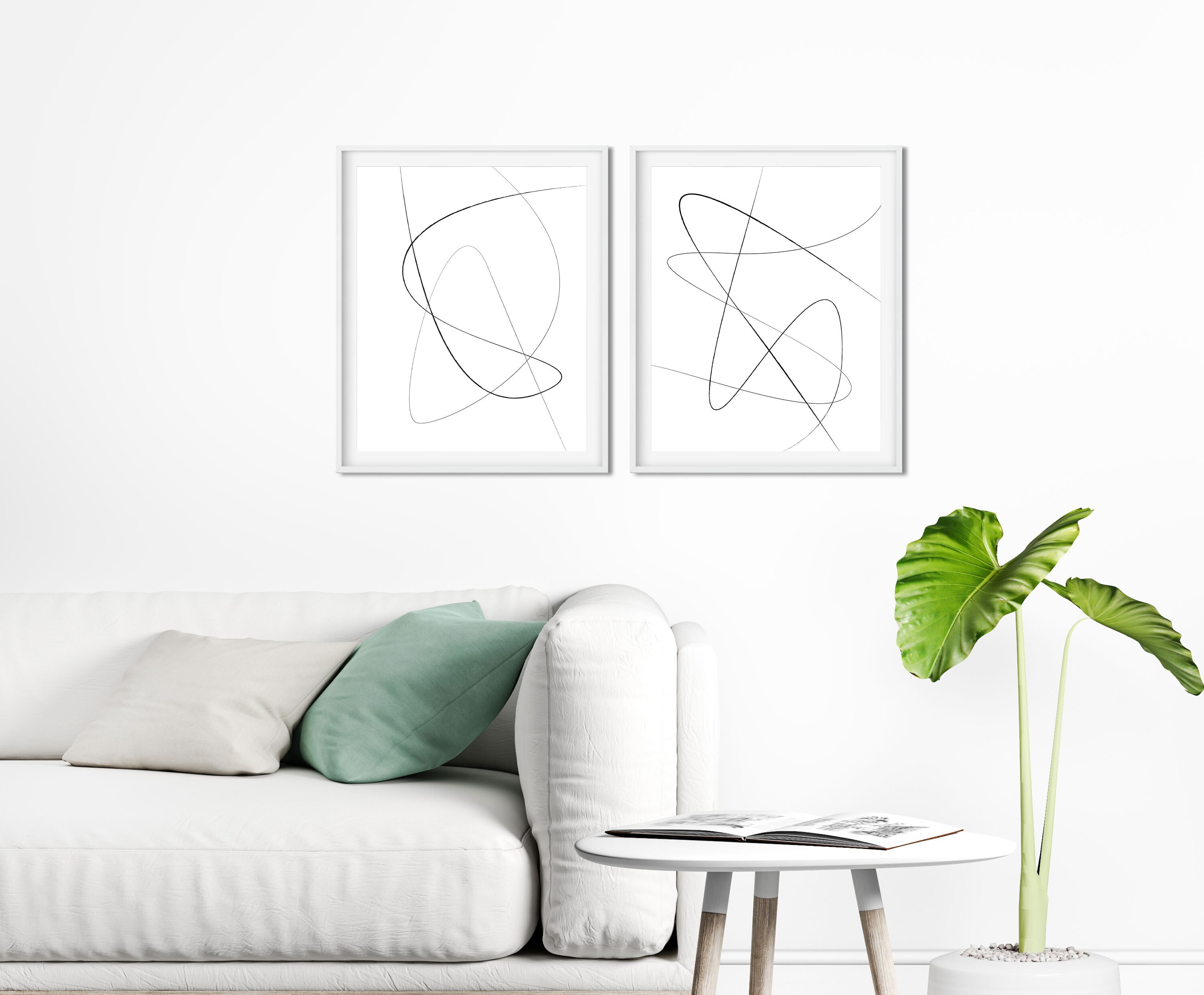 Gallery Wall Set Lines Poster Wall Art Set of Two Line - Etsy Australia