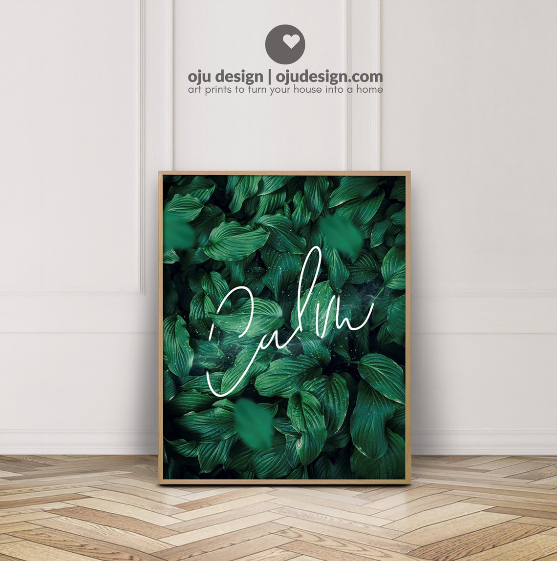 Calm Wall Art Yoga Poster Green Leaf Artwork Positive | Etsy