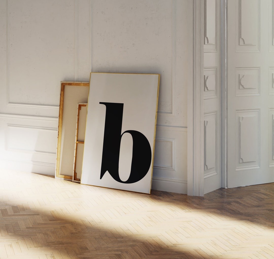 Initial Wall Art, Letter B Poster, Nursery Letter Art, Kids Room Decor ...