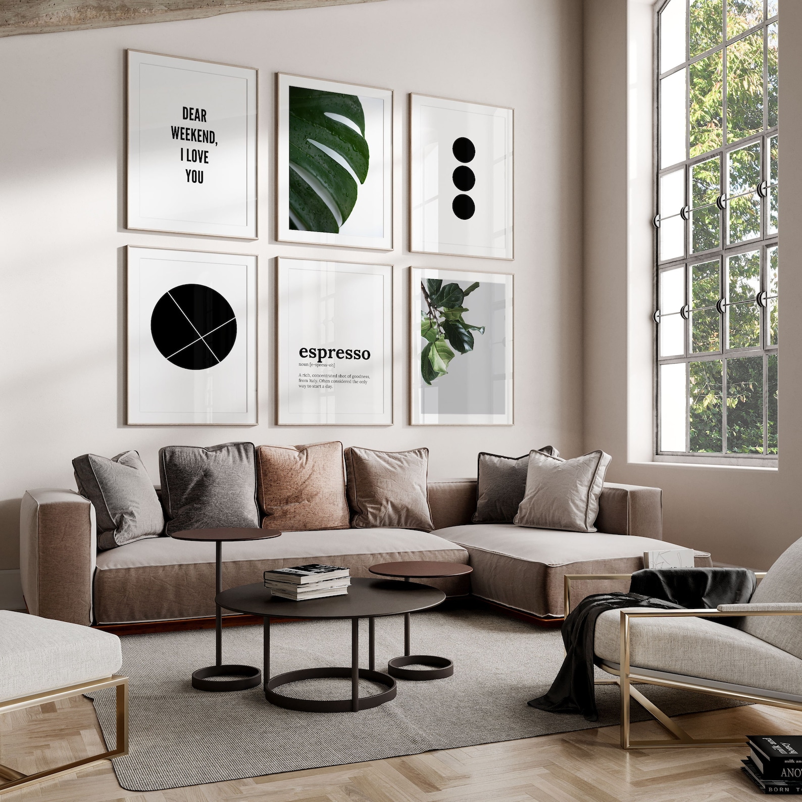 Gallery Wall Set Wall Art Set of 6 Posters Geometric - Etsy