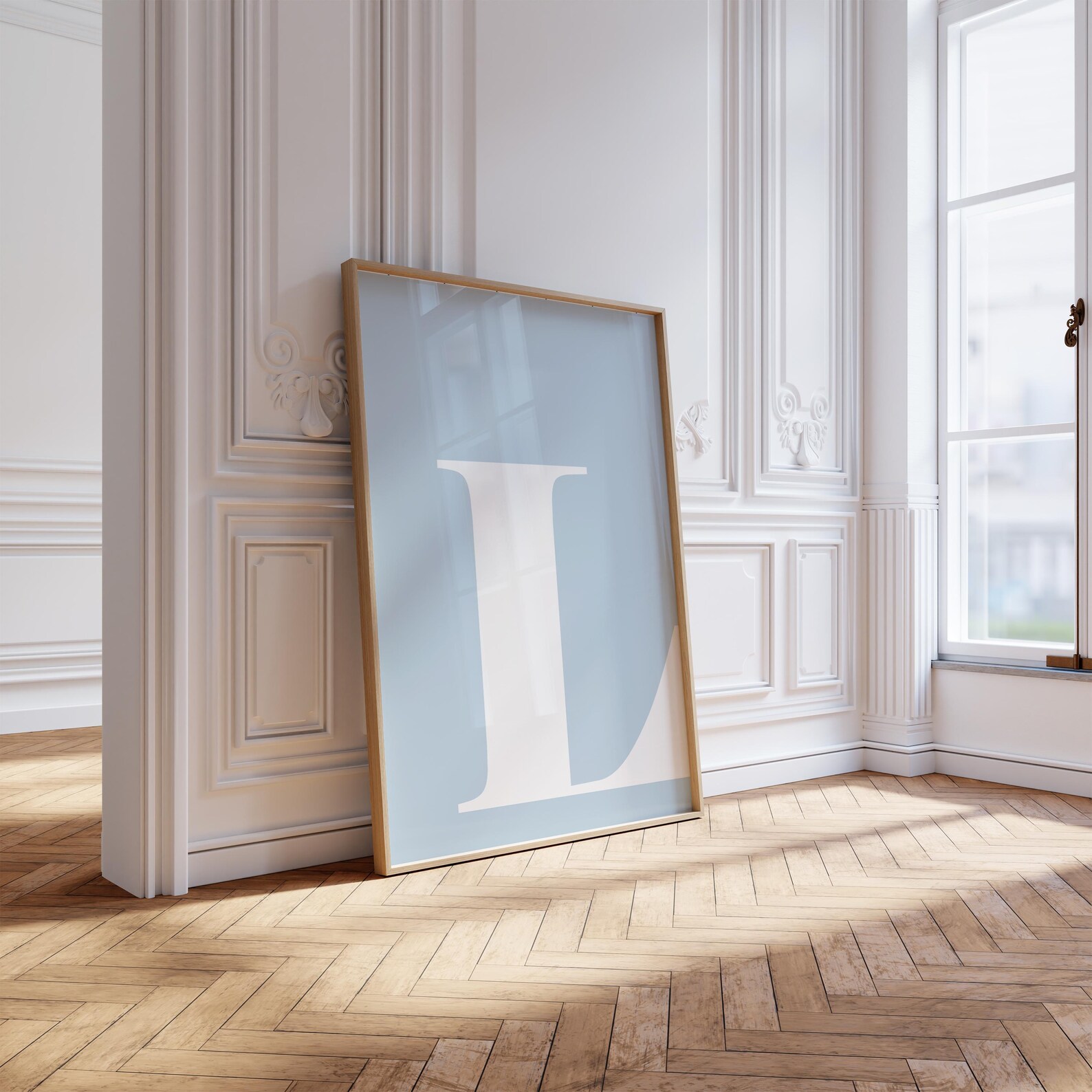 Letter L Print - Single Letters Poster - Light Blue Wall Art - L Poster ...