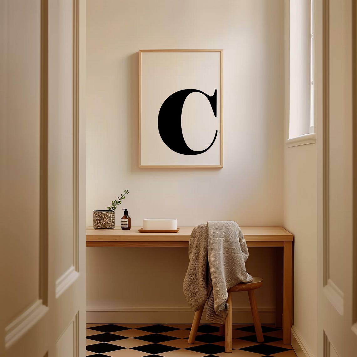C Poster, Modern Initial C, Letter Monogram, Family Name Letter C ...