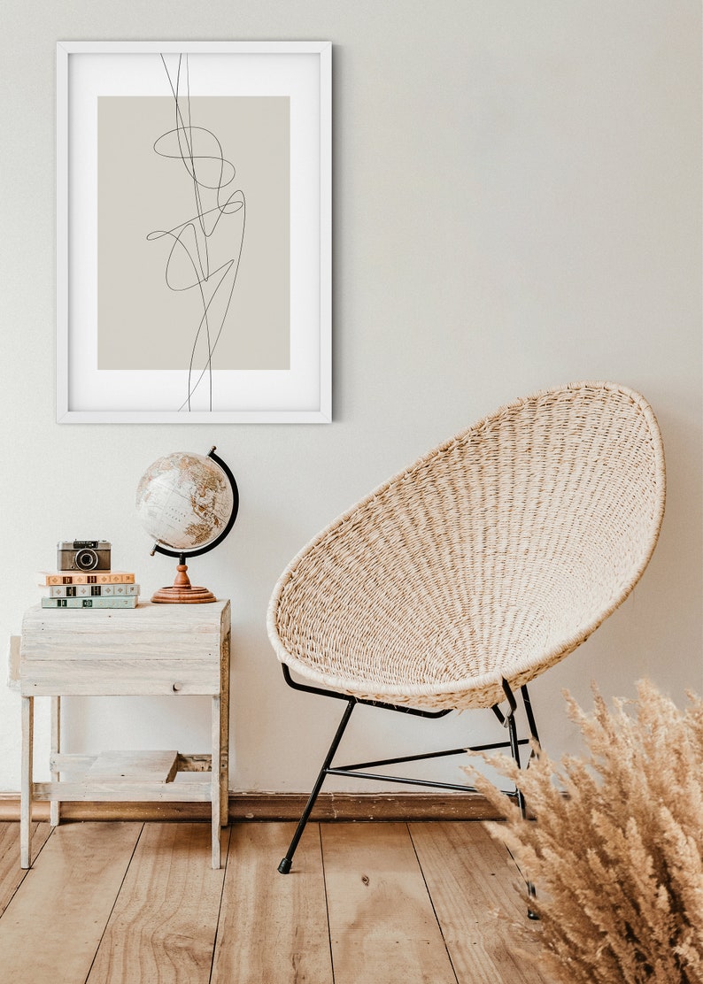 Extra Large Abstract Wall Art Minimalist Line Art Print - Etsy