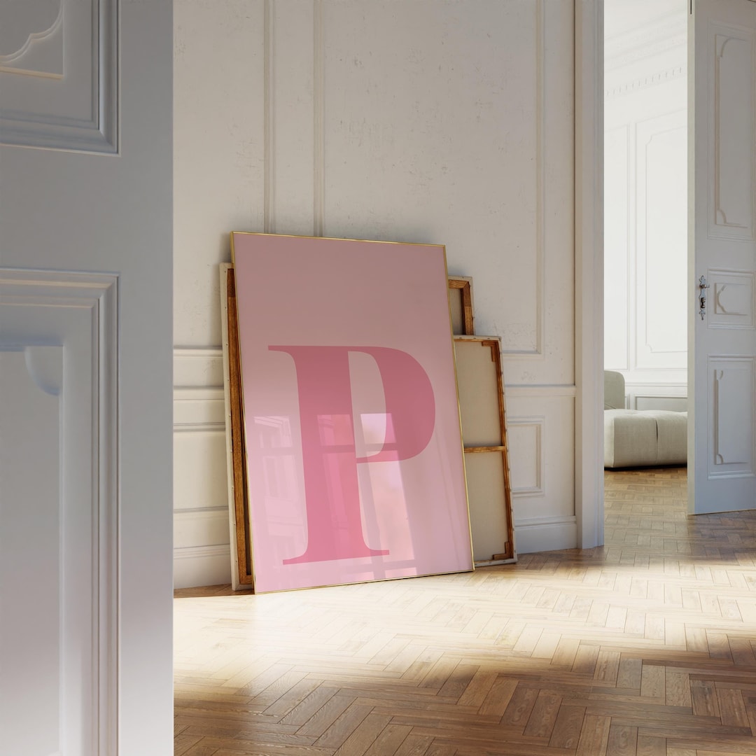 Letter P Poster, Preppy Room Decor, P Initial Wall Art, Teen Girl ...