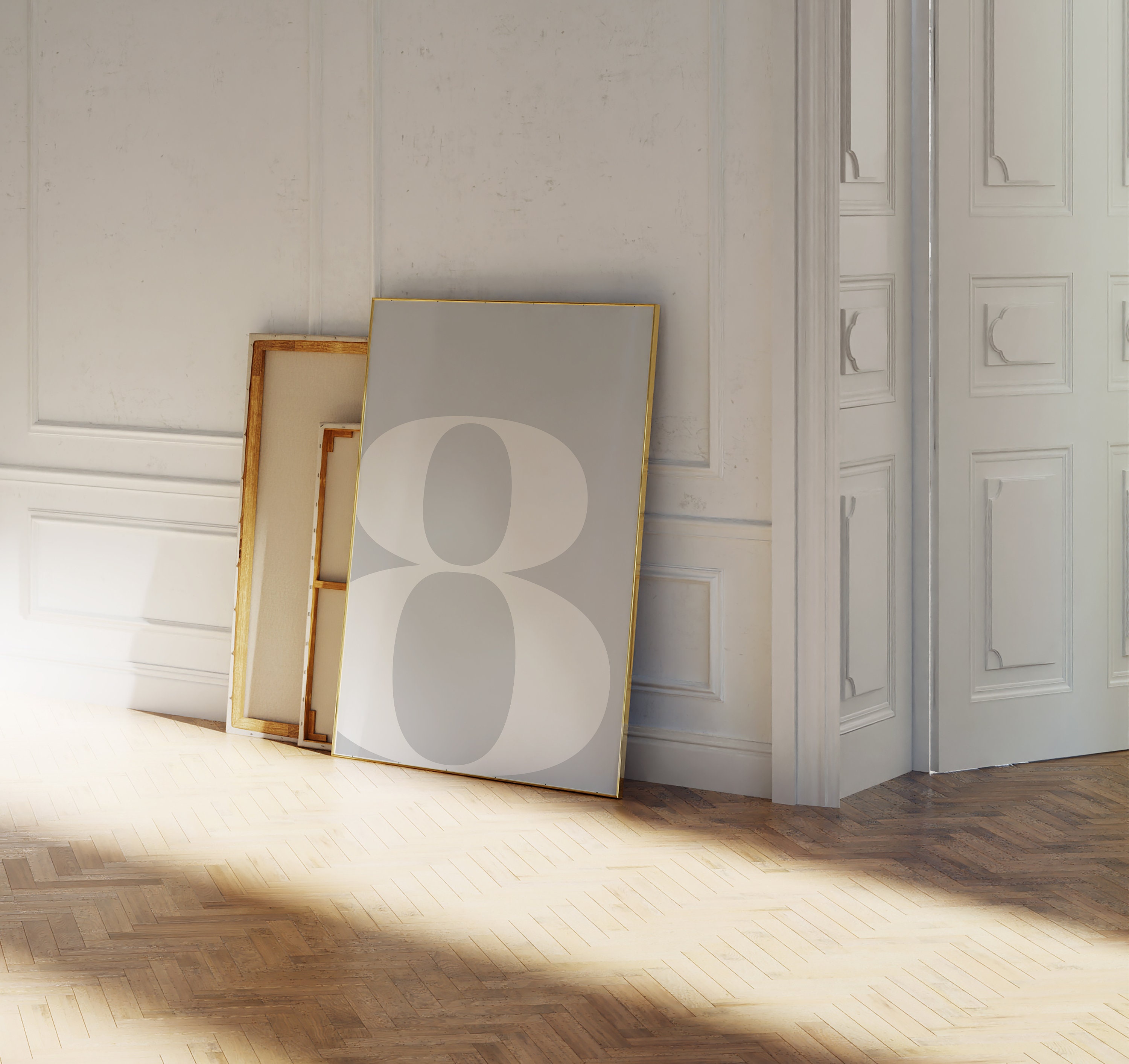 Number 8 Sign - Kids Numbers Poster - Boys Grey Bedroom Decor - Eight ...