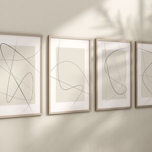 Line Poster - Set of 4 Wall Art - Minimalist Line Art - Continuous Line ...