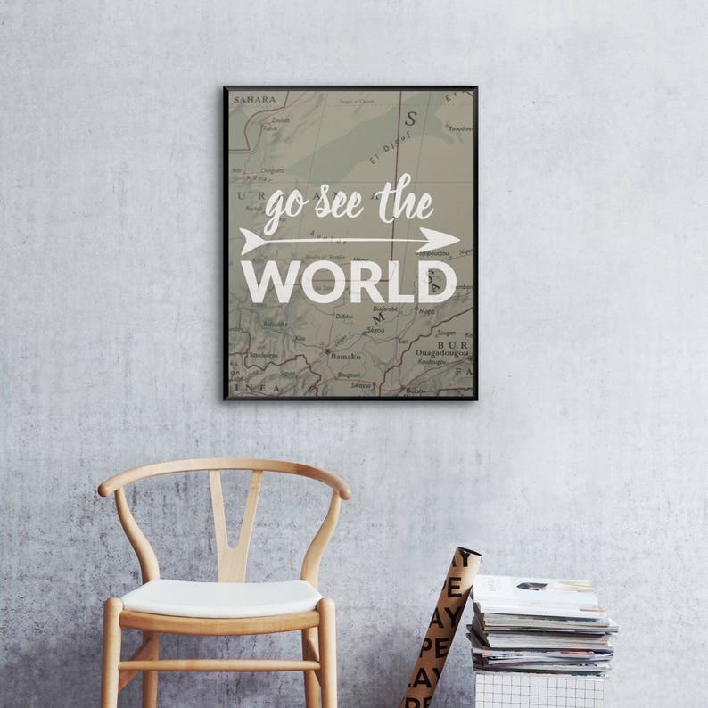 Wanderlust Wall Art Downloadable Quotes Adventure - Etsy