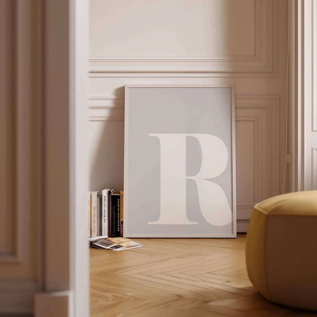 Letter R Poster, Kids Room Decor, Monogram Wall Art, College Dorm Decor ...