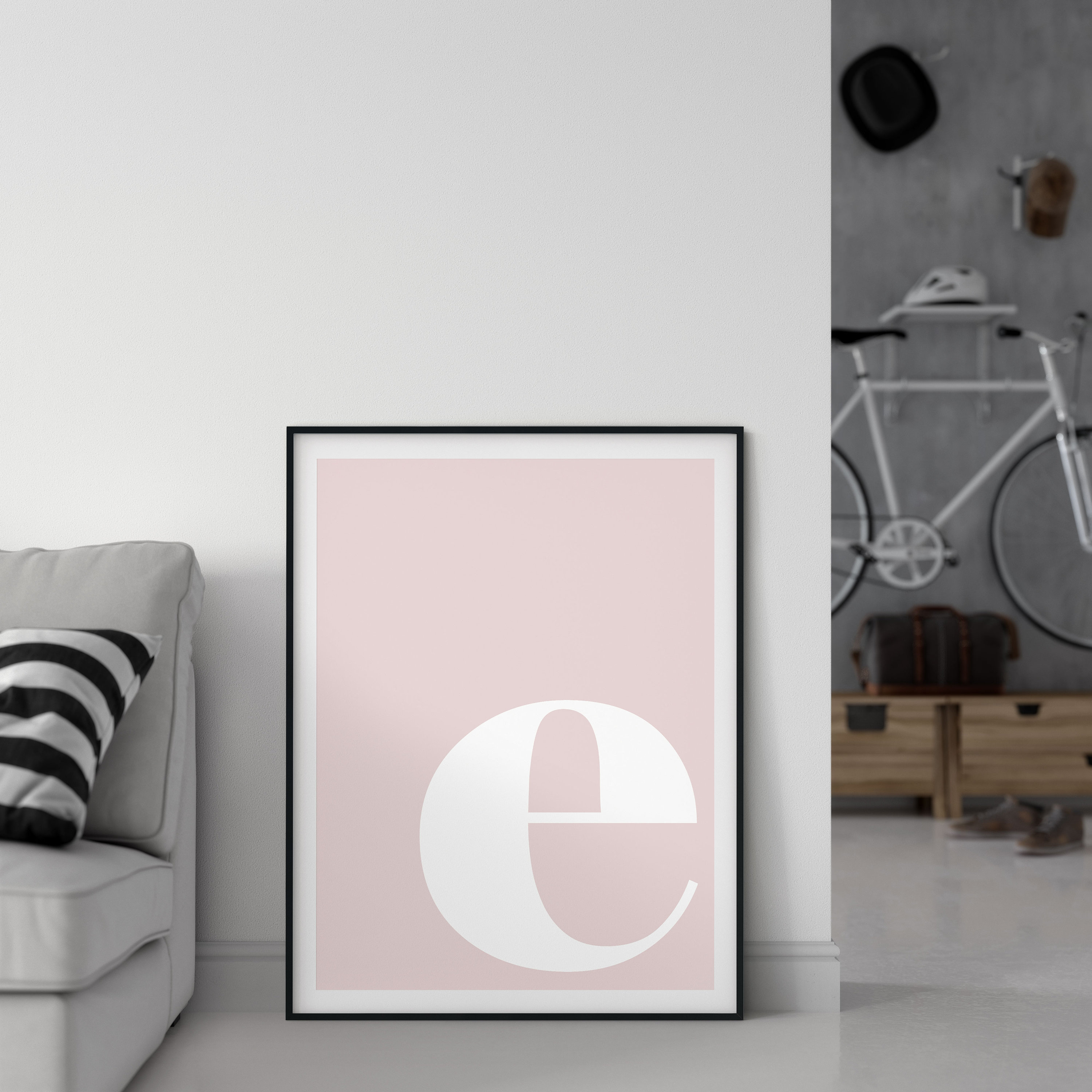 Initial Print Letter E Print Printable Letter E Blush | Etsy