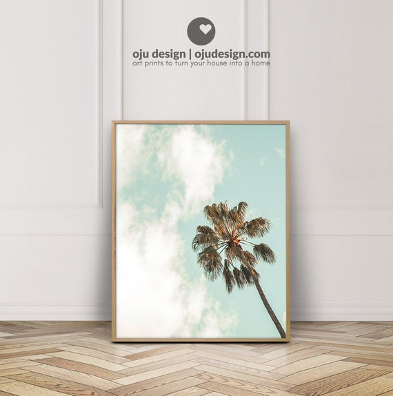 Single Palm Tree Poster Tropical Leaf Print Beach Photo | Etsy