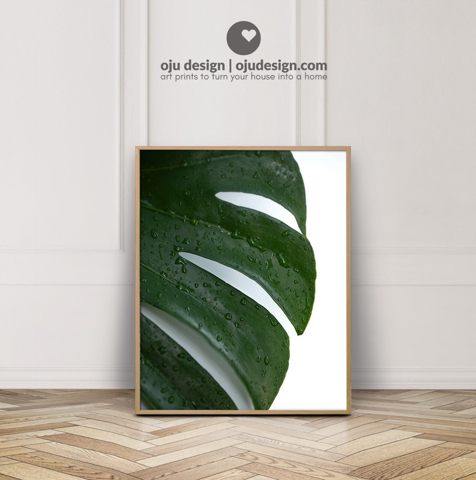 Monstera Picture Large Leaf Prints Plant Artwork Green | Etsy