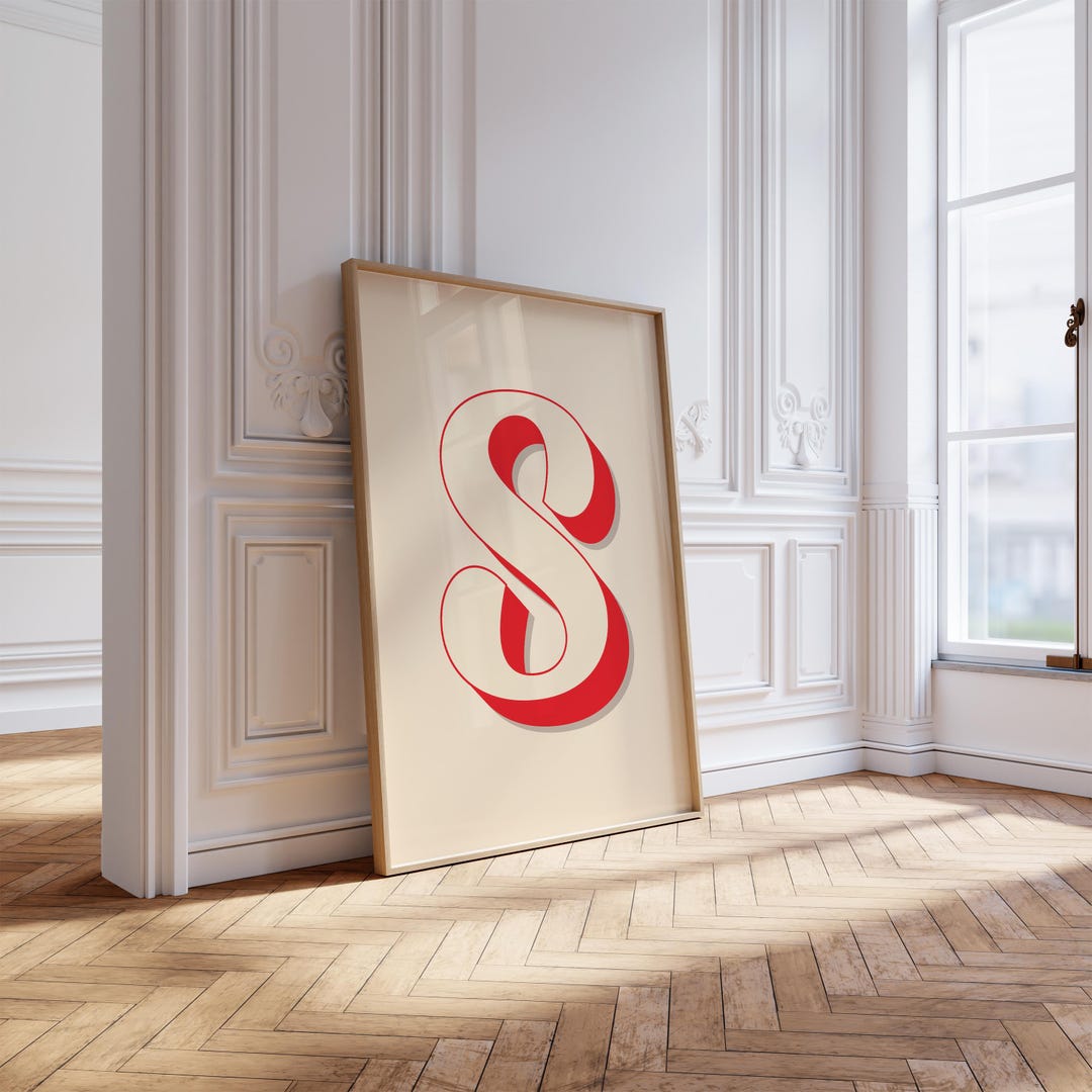Letter S Poster, Initial Wall Art, Nursery Wall Letters, Teen Room ...