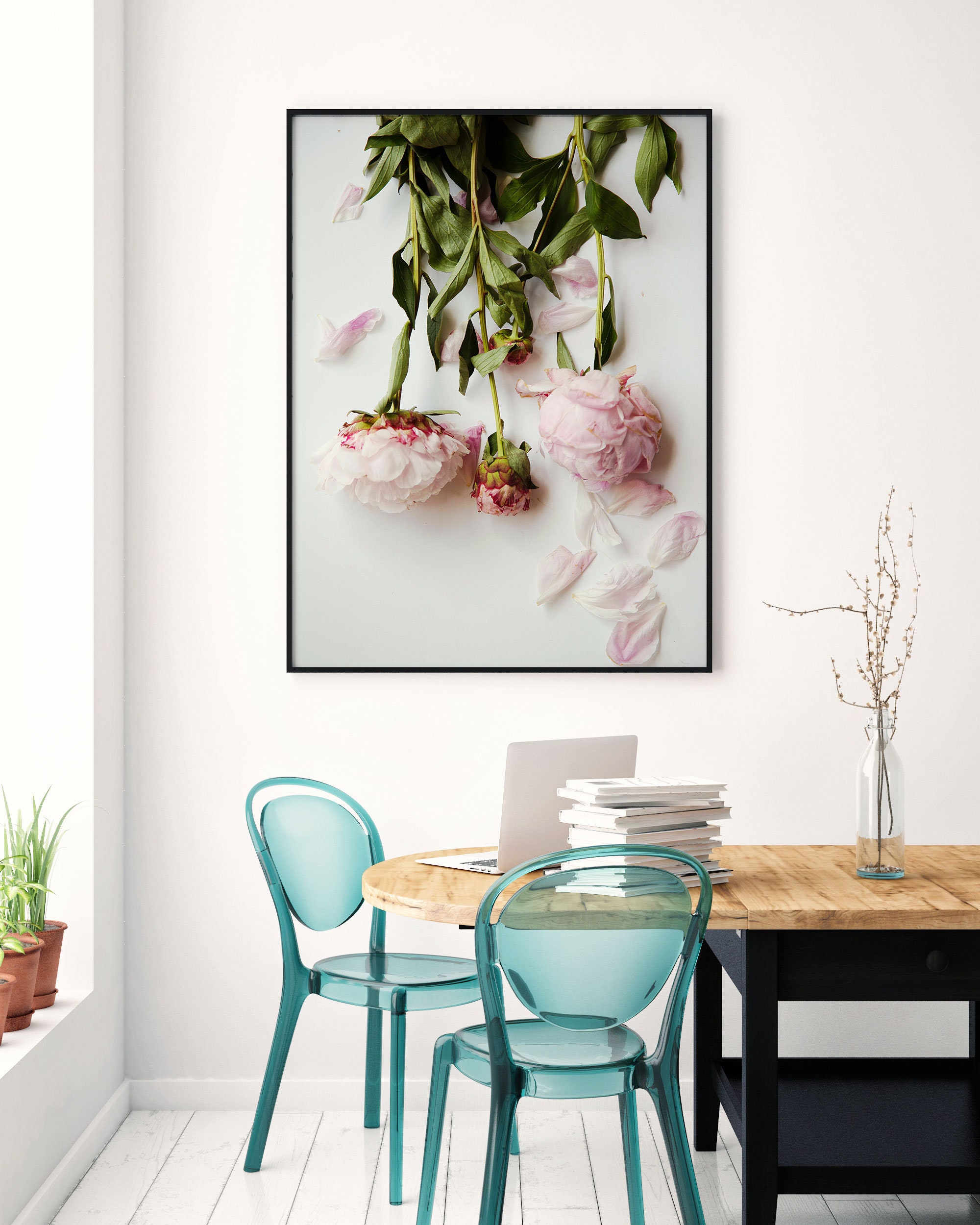 Modern Botanical Print Peonies Wall Art Peony Print | Etsy