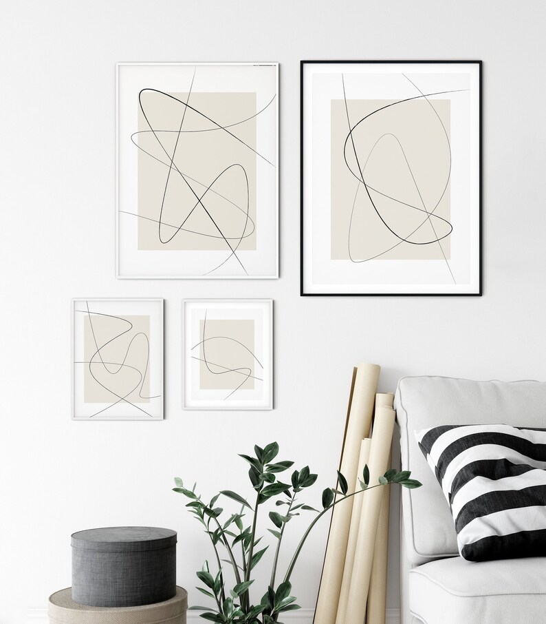 Line Poster Set of 4 Wall Art Minimalist Line Art | Etsy