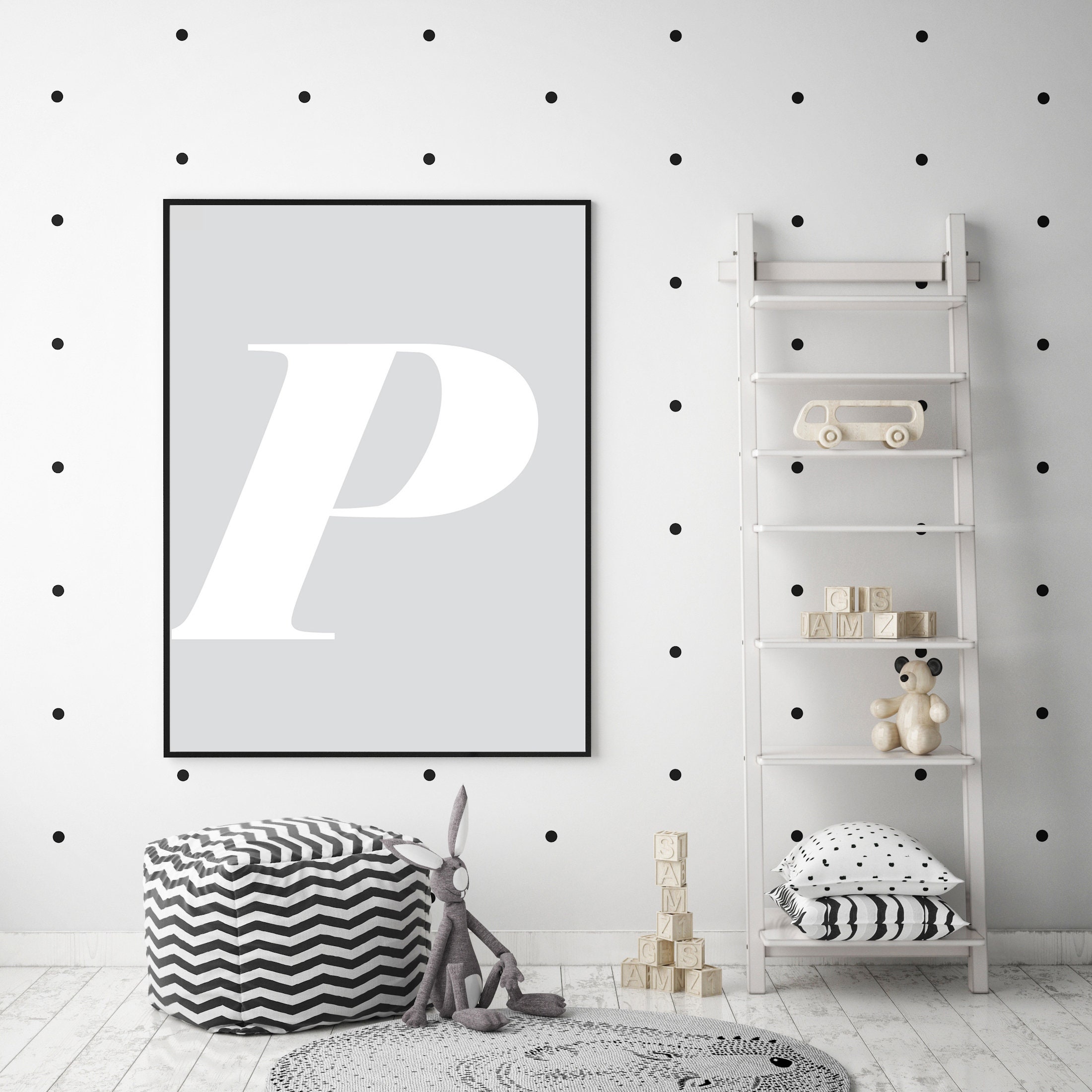 Big Letters for Wall Single Letter Poster Printable P - Etsy