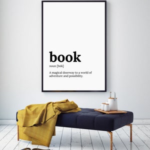 Book Lovers Gift Definition Print Literary Gift Print | Etsy