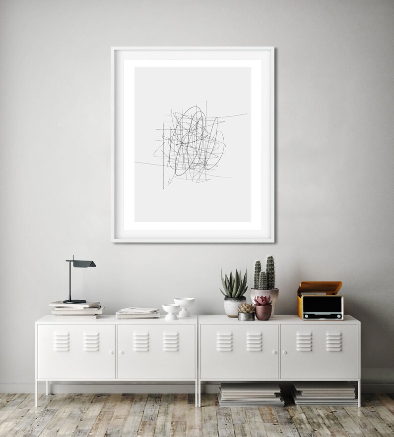Abstract Lines Print Ink Line Drawing X-large Wall Art - Etsy Australia