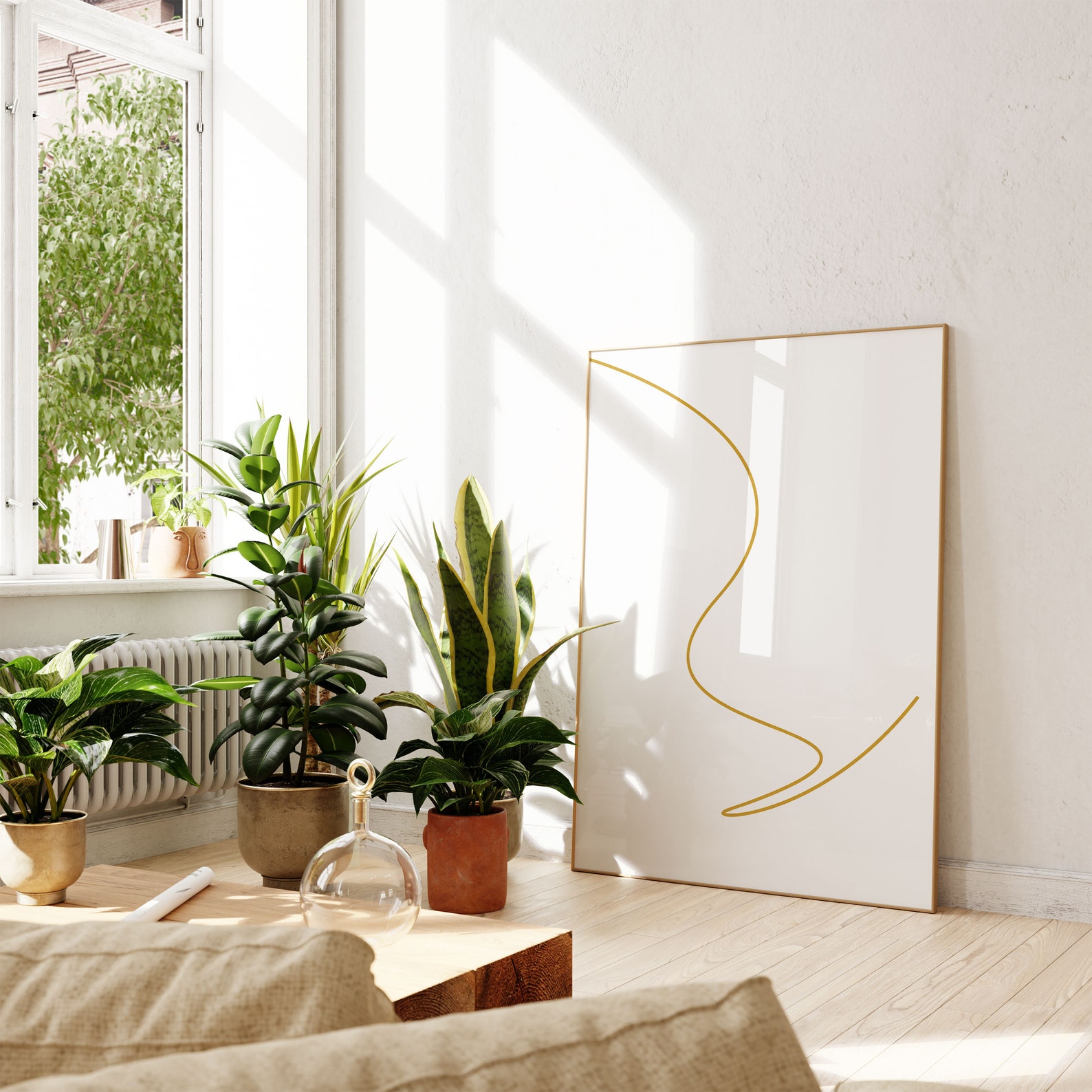 Gold Line Art - Gold Gallery Wall - Single Line Prints - Fine Line ...