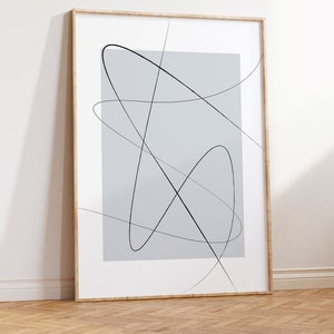 Three Piece Wall Art - Modern Line Drawing Print - Extra Large Wall Art ...