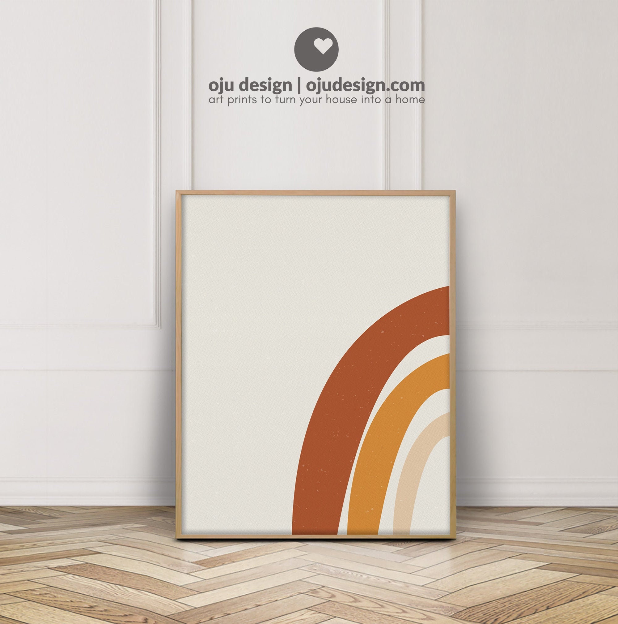 Rainbow Poster Retro Style Art Boho Wall Art Ideas Arch | Etsy