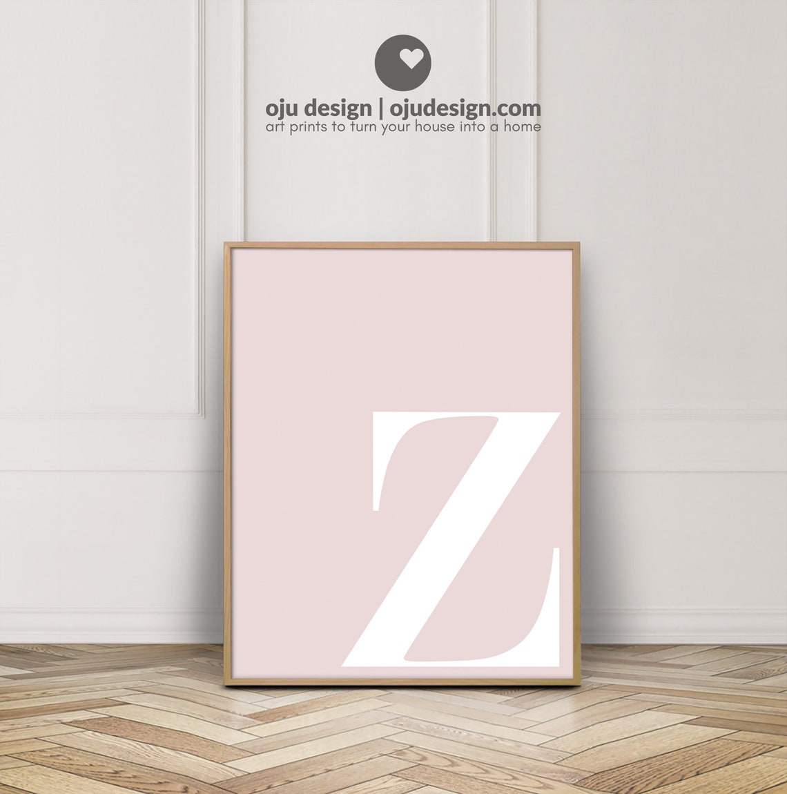 Blush Pink Wall Art Letter Z Poster Z Initial Decor - Etsy