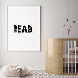 Read Sign Reading Wall Art Read Print for Kids Room - Etsy