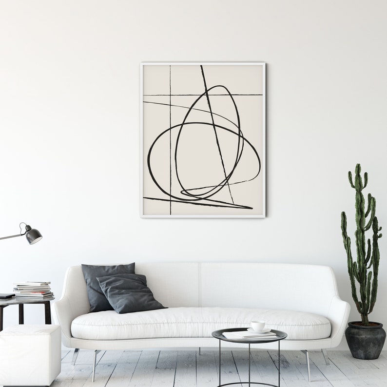 Modern Line Drawing Extra Large Wall Art Abstract - Etsy
