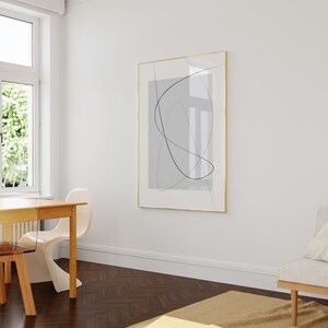 Abstract Line Drawing Poster - Gray Abstract Wall Art - Lines Artwork ...