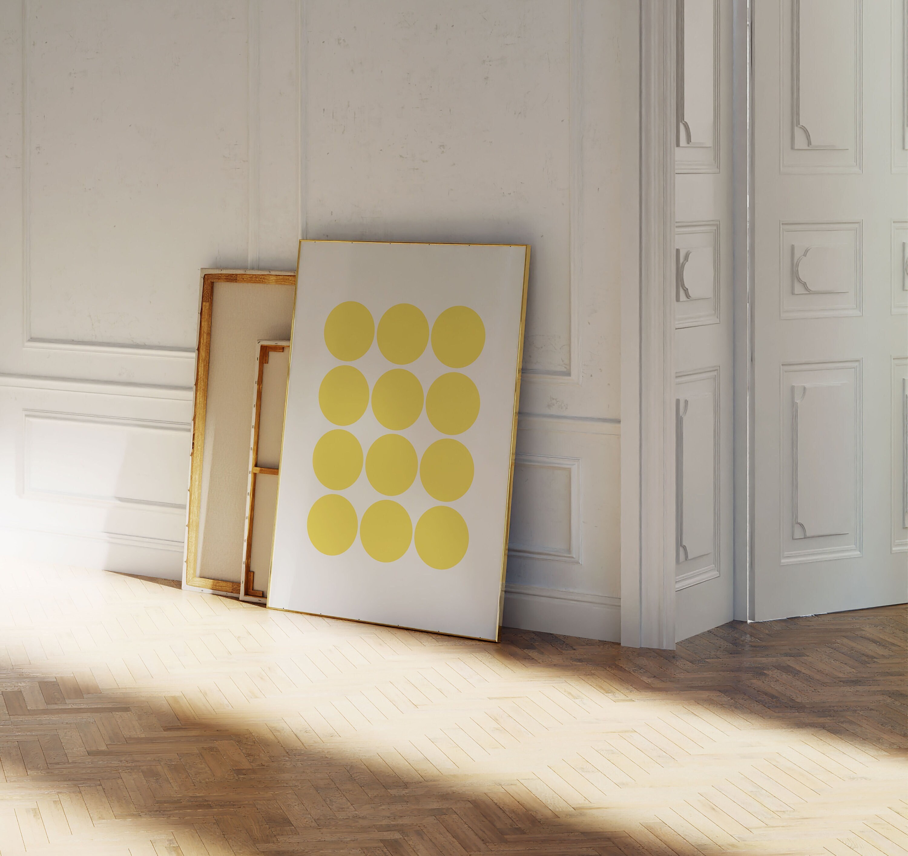 Yellow Circle Wall Art - Bright Yellow Decor - Geometric Poster Print ...