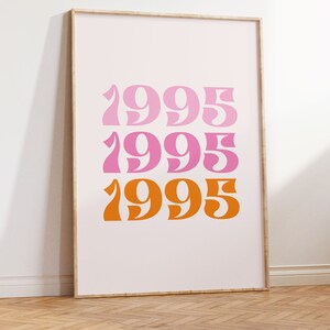 1995 Poster, Birth Year Print, Birthday Gift 1995, Birthday Decorations ...