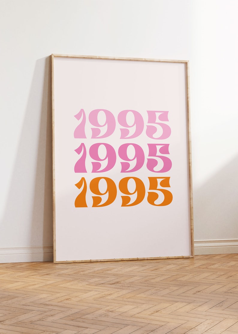 1995 Poster Birth Year Print Birthday Gift 1995 Birthday - Etsy