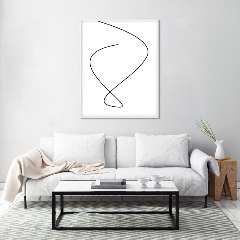 Modern Line Drawing Print Extra Large Wall Art Abstract - Etsy