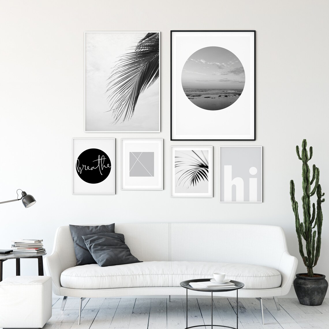 Neutral Wall Art Print Set Gallery Wall Set Gray Artwork | Etsy