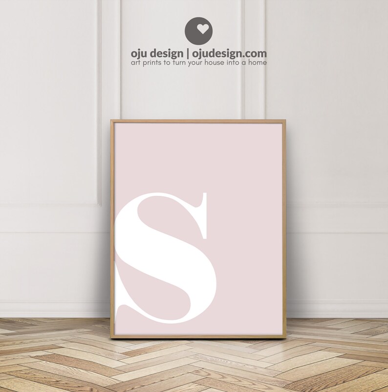 Letter S Print Single Letters Poster Blush Pink Wall Art | Etsy
