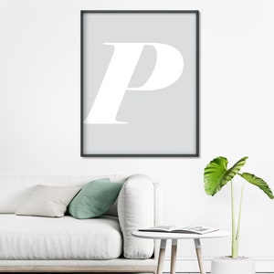 Big Letters for Wall Single Letter Poster Printable P - Etsy