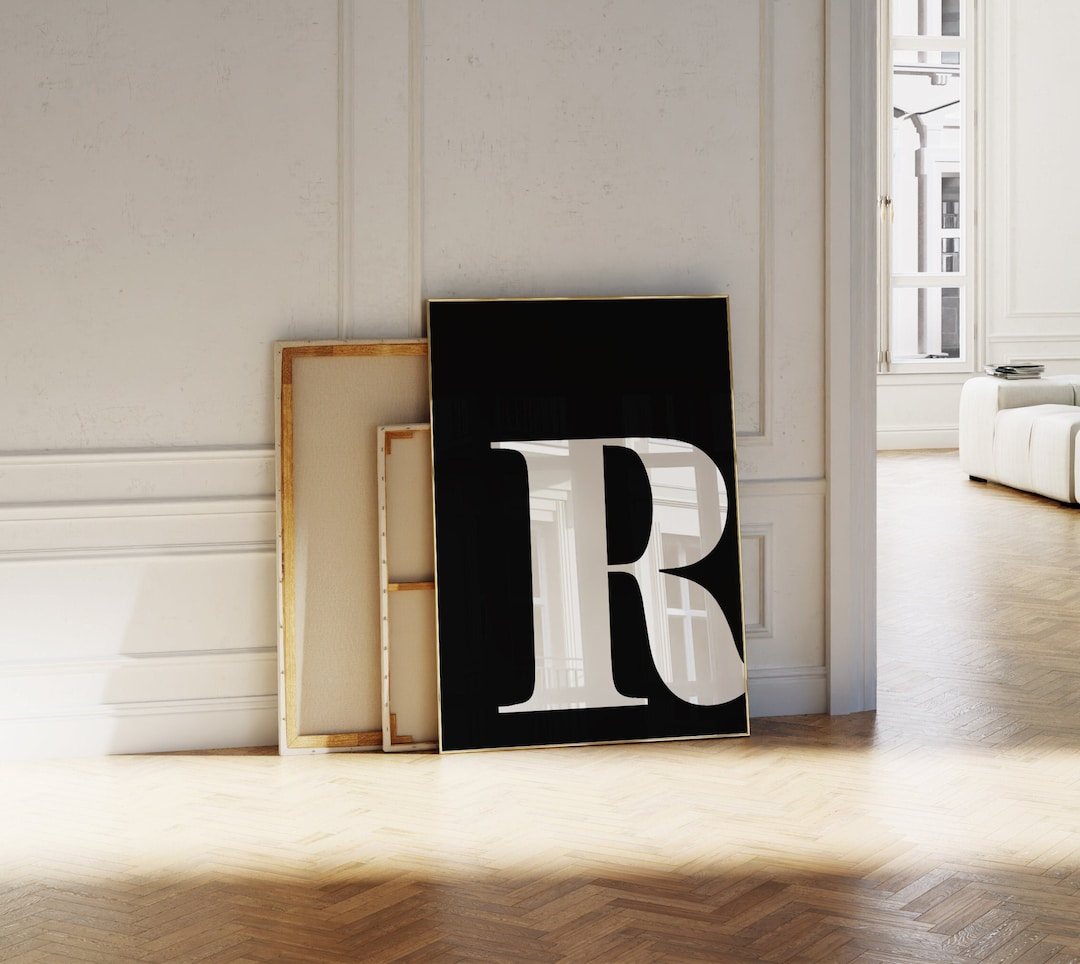 Alphabet Letter, Modern Initial, Letter Sign, Monogram Poster, Letter R ...
