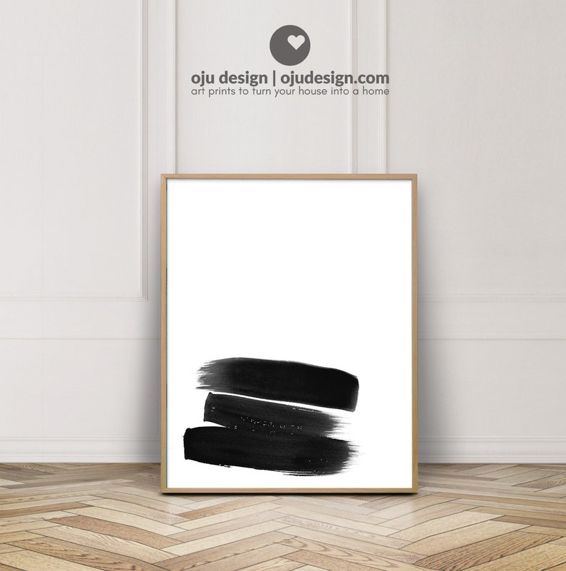 Minimalist Poster Art Abstract Watercolor Print Black and | Etsy