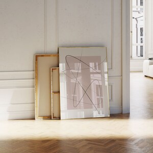 Line Abstract Art, Minimalist Wall Art, Abstract Wall Art, Blush Pink ...