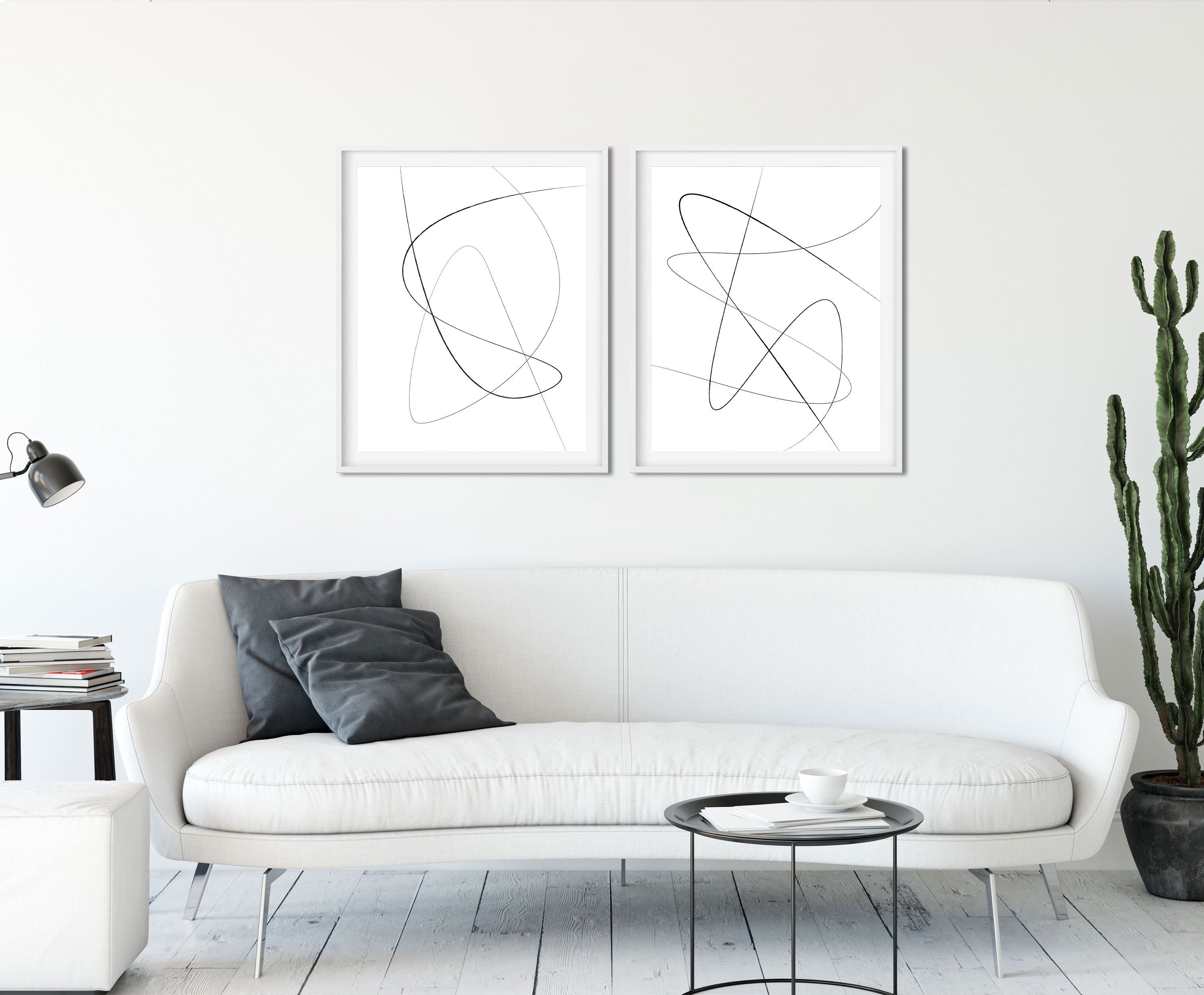 Gallery Wall Set Lines Poster Wall Art Set of Two Line - Etsy Australia