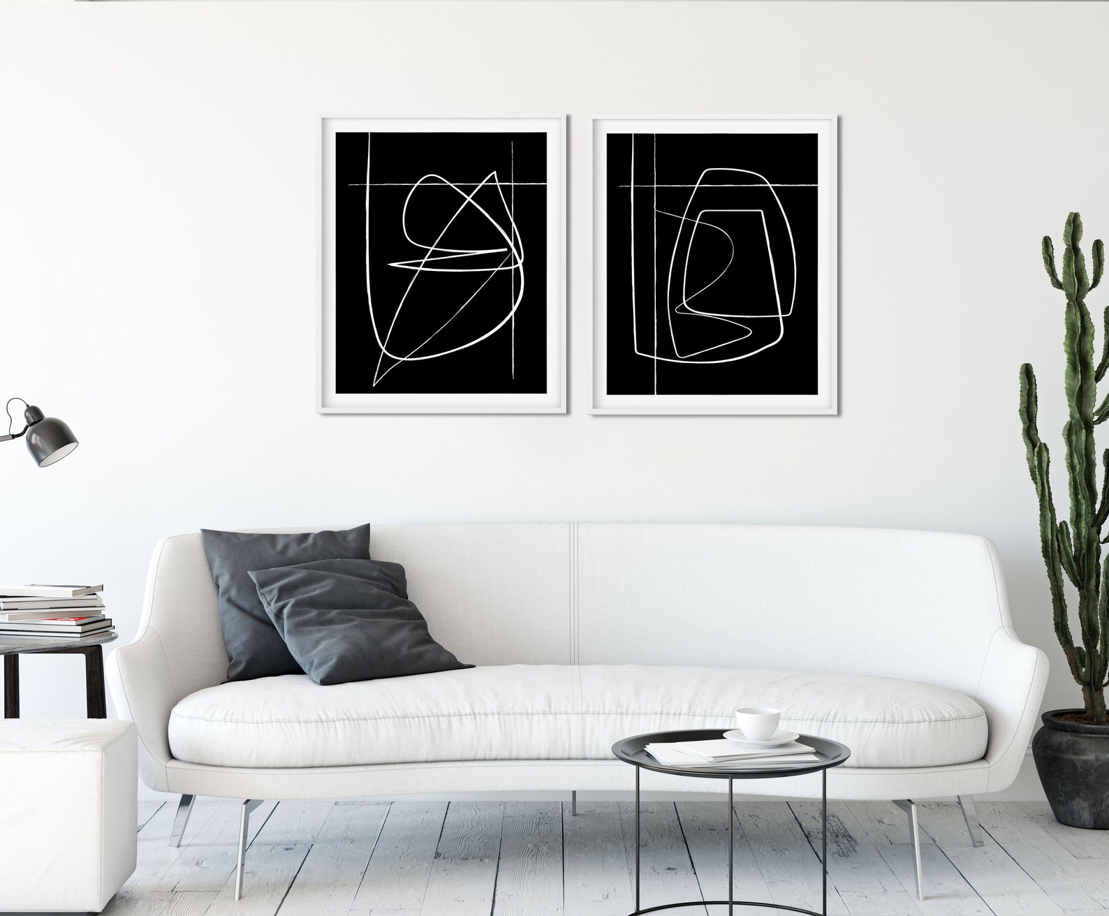 Matching Art Prints 8x10 Print Set of 2 Abstract Shapes | Etsy