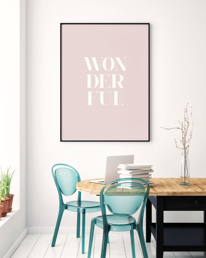 Pink Wall Poster Digital Prints Pastel Pink Wall Art Decor | Etsy