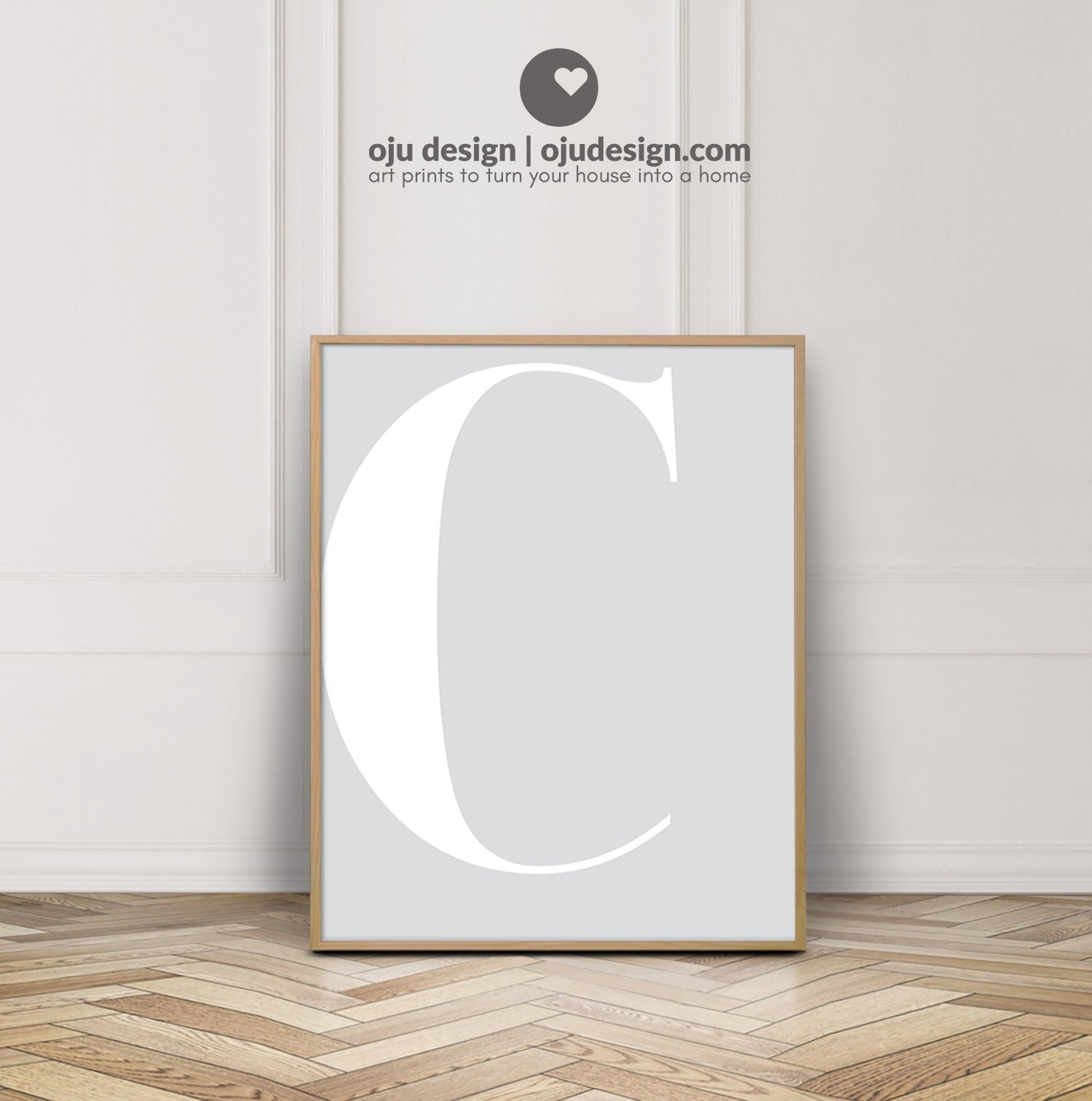 Single Letter C Art Capital Letter Print Initial Print for | Etsy