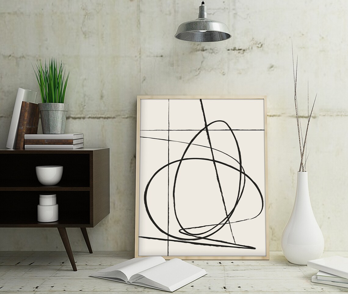 Modern Line Drawing Extra Large Wall Art Abstract | Etsy