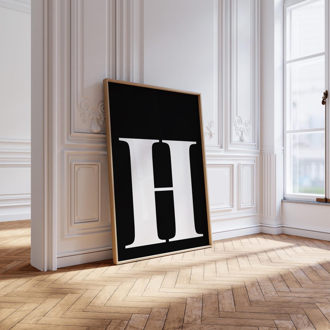Letter H Poster, Personalized Name, H Initial Wall Decor, Nursery ...