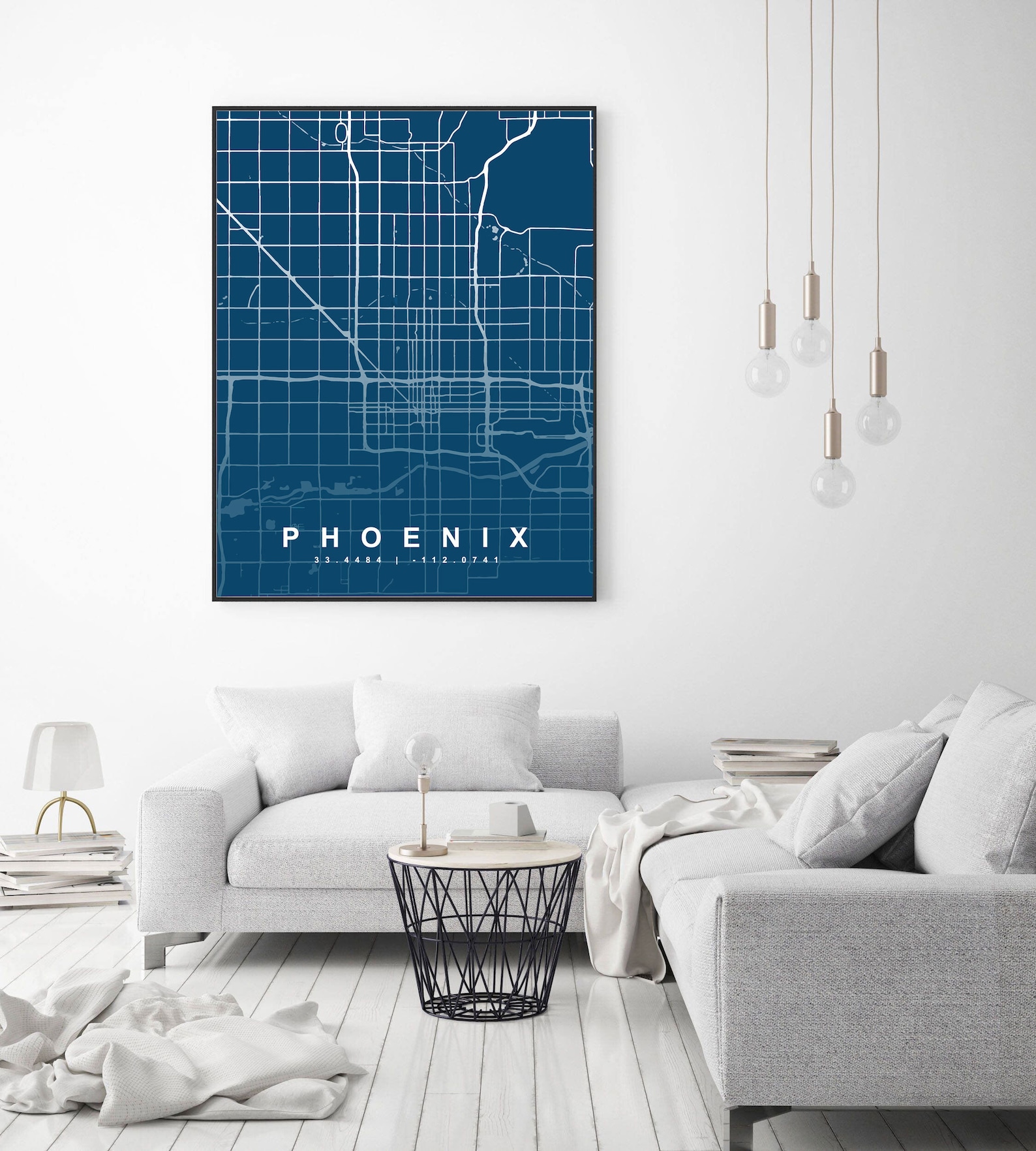 Map of Phoenix Arizona Wall Art Phoenix Arizona Map | Etsy