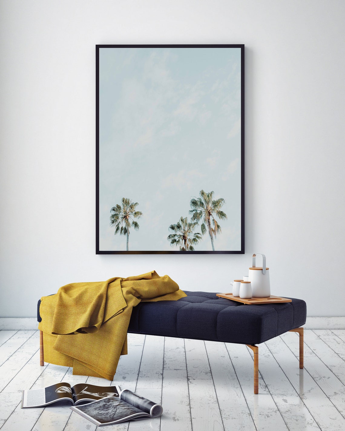 Palm Tree Wall Prints Tropical Plant Wall Art Palm Leaves | Etsy